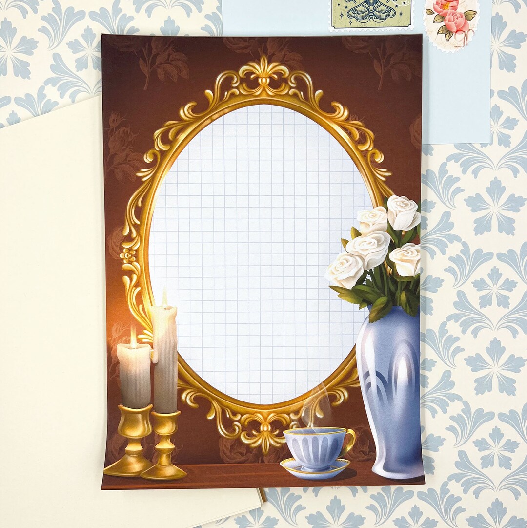 Mirror Notepad 50 Pages A5 Academia Illustration Stationery Ellora ...