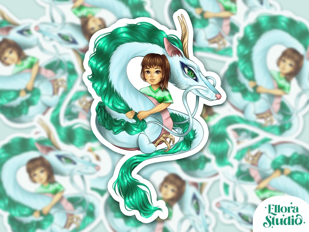 Illustrated Sticker chihiro & Haku Sticker Stationery Ellora Studio - Etsy