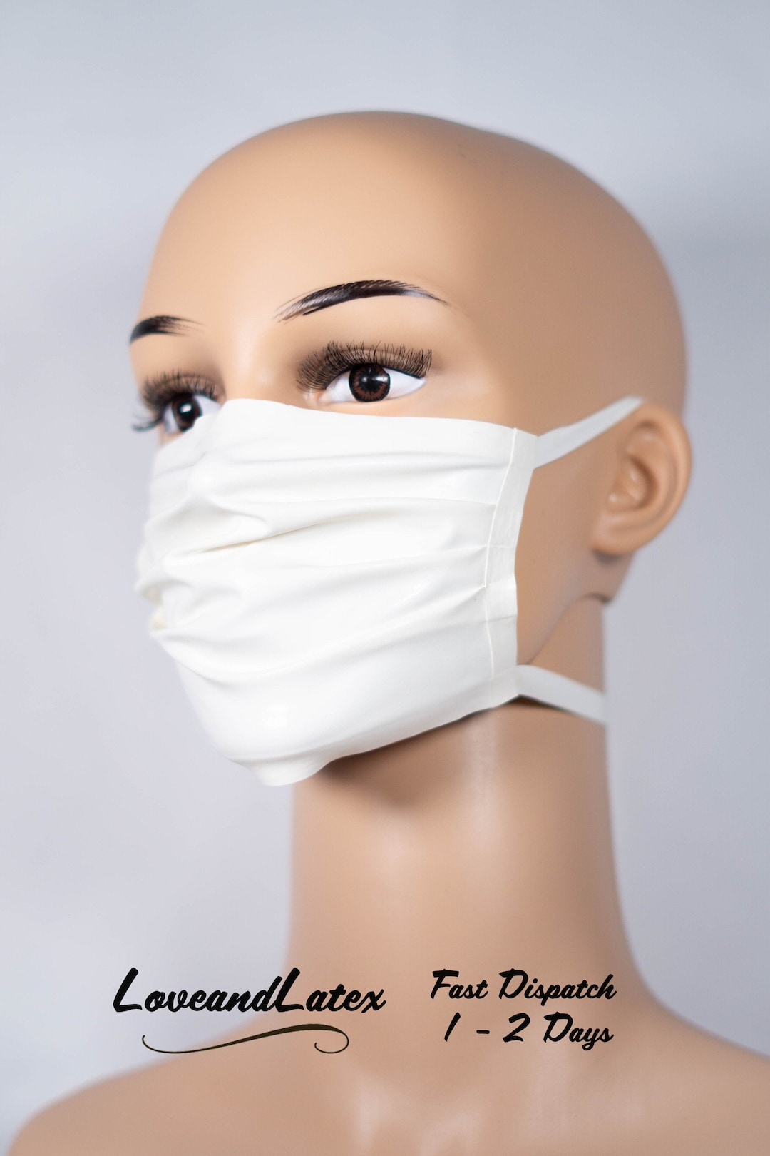 Latex Face Mask, White, Pleated Style, Adult, Costume Accessories - Etsy