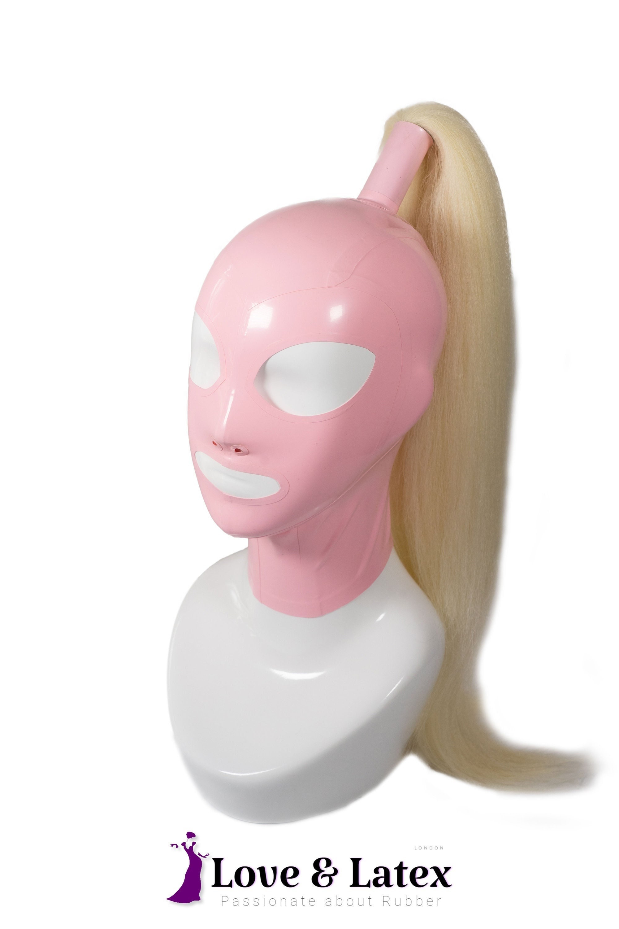 Latex Hood, Baby Pink With Blonde Hairpiece - Etsy