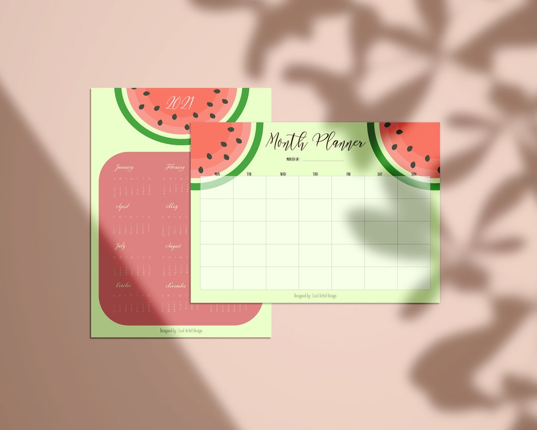 Printable Monthy Calender Planner Pages DIGITAL DOWNLOAD - Etsy