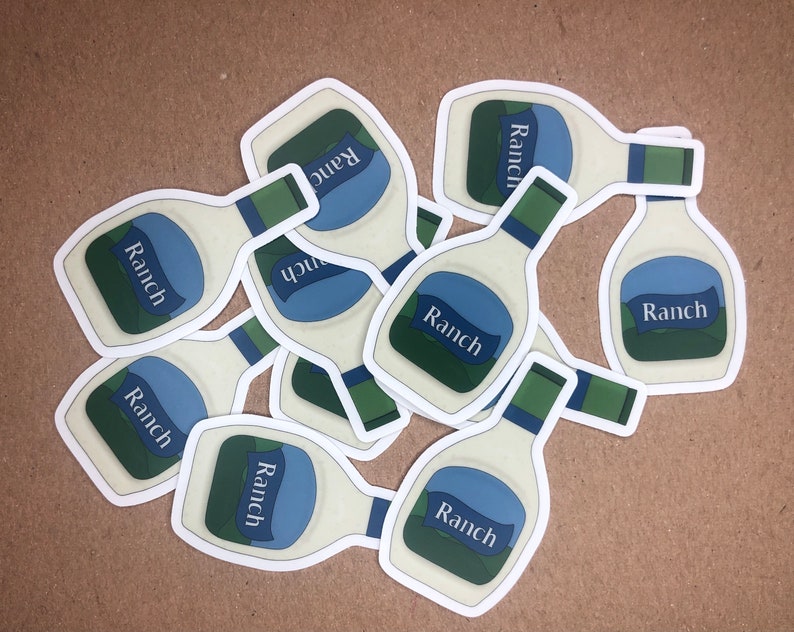 Ranch Sticker - Clear | Hand Drawn Sticker, Ranch Dressing - Etsy