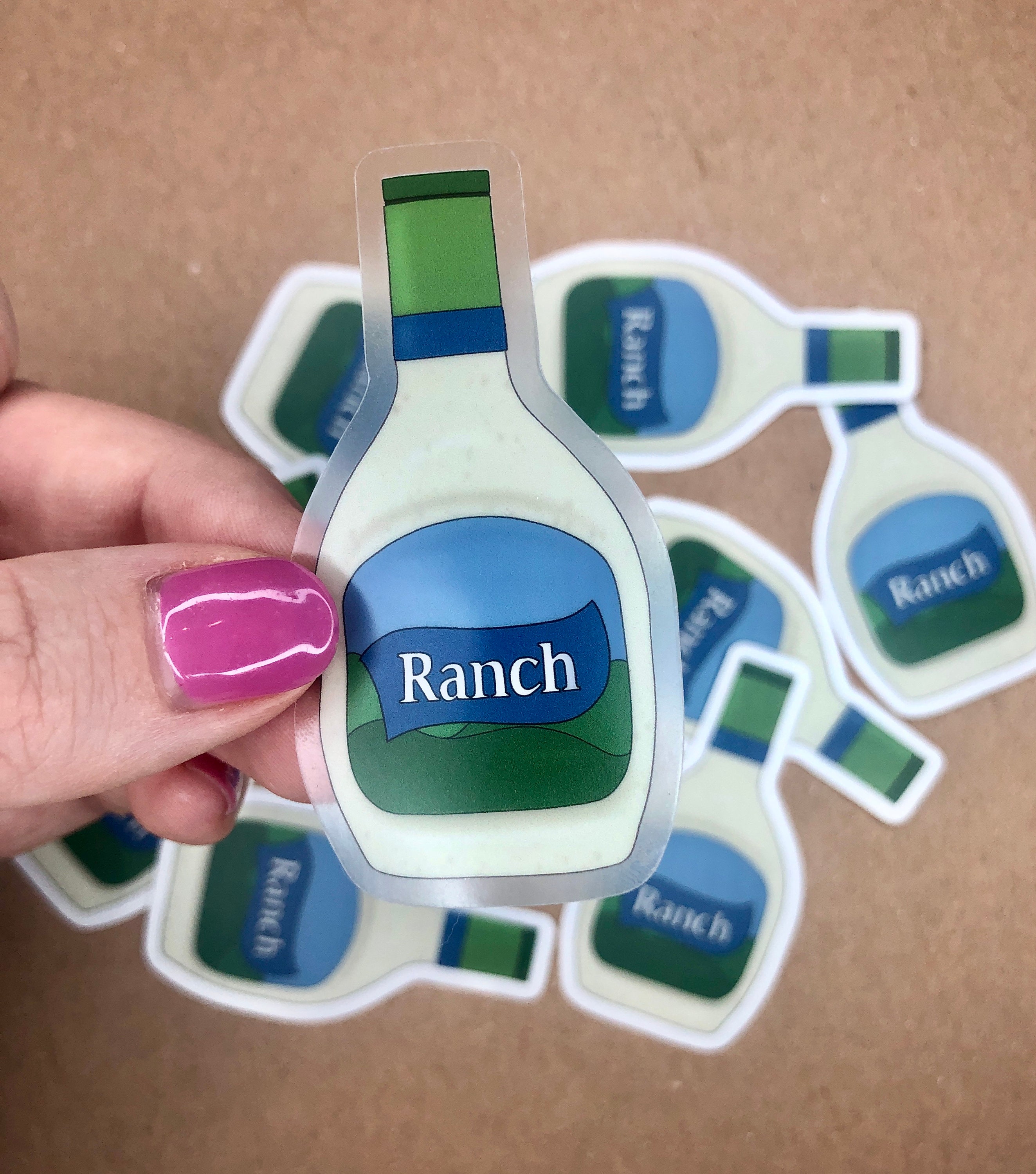Ranch Sticker - Clear | Hand Drawn Sticker, Ranch Dressing - Etsy