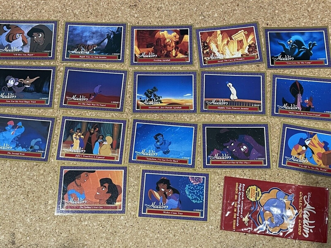 Disney's ALADDIN Movie Retro Vintage 90's Trading Cards Lot of 17 ...