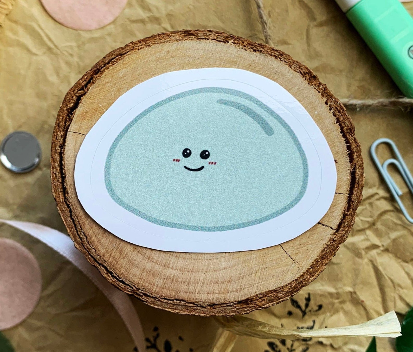 Mooni the Mochi | Green Korean Mochi Sticker | Cute Sticker | Sweet ...