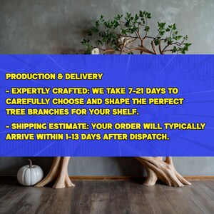 Natural Wood Console Table With Tree Branch Shelf | Driftwood Entryway ...