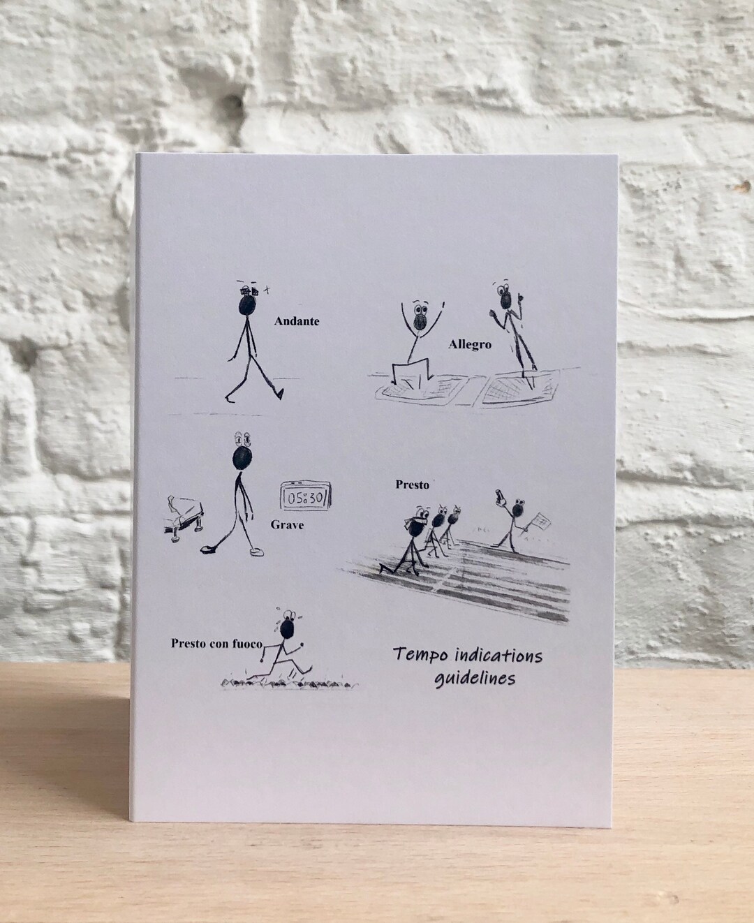 Musician Greeting Card - Tempo Indication Guidelines - Etsy UK