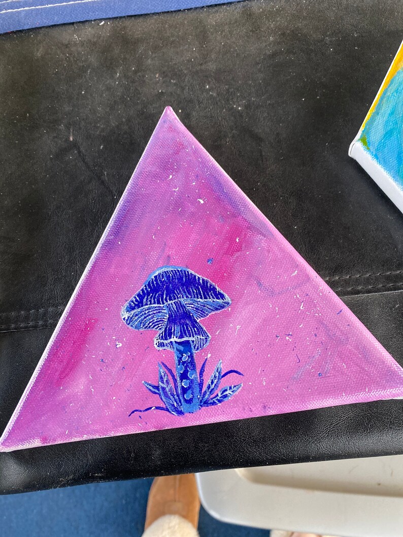 Mystical Mushroom Triangle Painting - Etsy