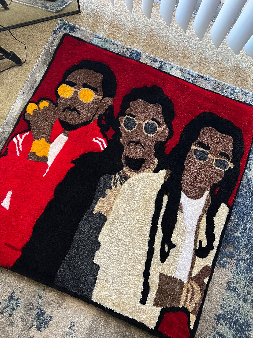 Migos Tufted 4x4 Rug, Tufted Rug, Rappers Migos, Celebrity, Custom Rug ...