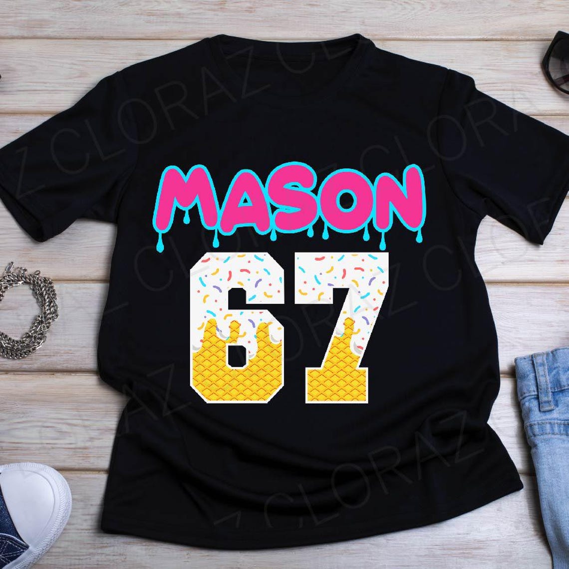 Six Seven Ice Cream Drip Sport 67 Fun Mason Meme Svg, Drip Ice Cream 67 ...