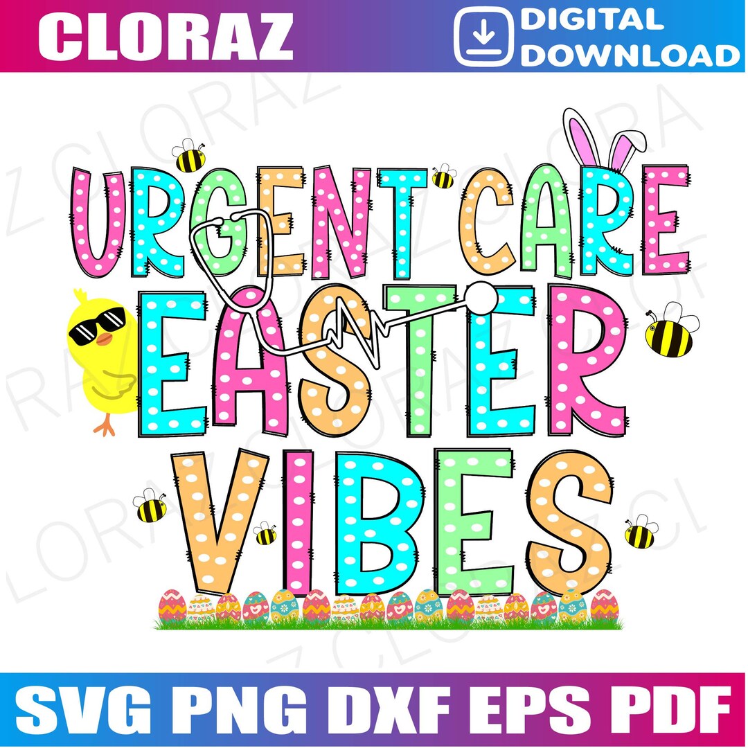 Urgent Care Nurse Bunny Easter Day Svg, Happy Easter Svg, Nurse Easter ...