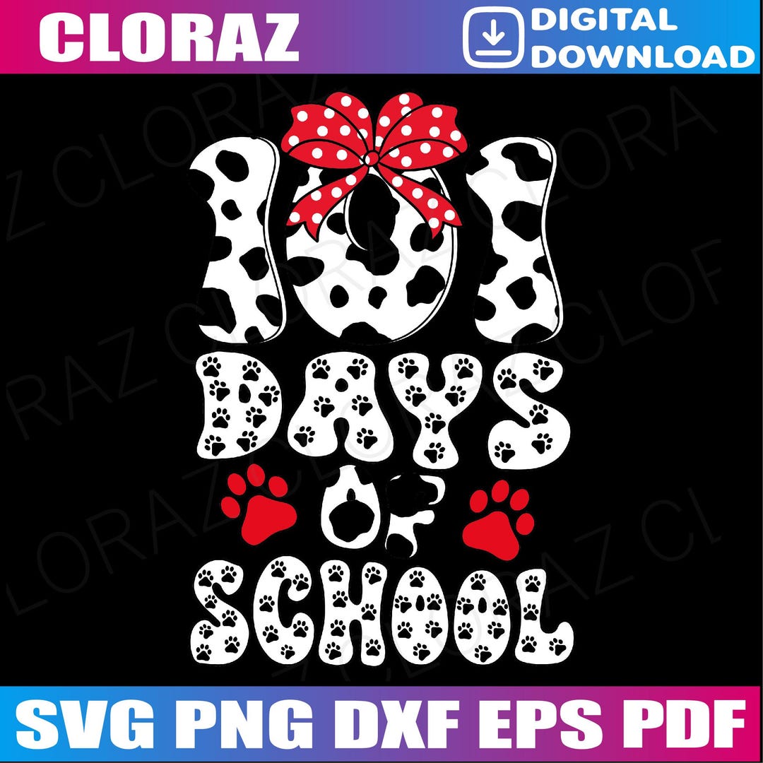 100 Days of School Dalmatian Dog Svg, 100 Days Smarter Boys Girls Svg ...