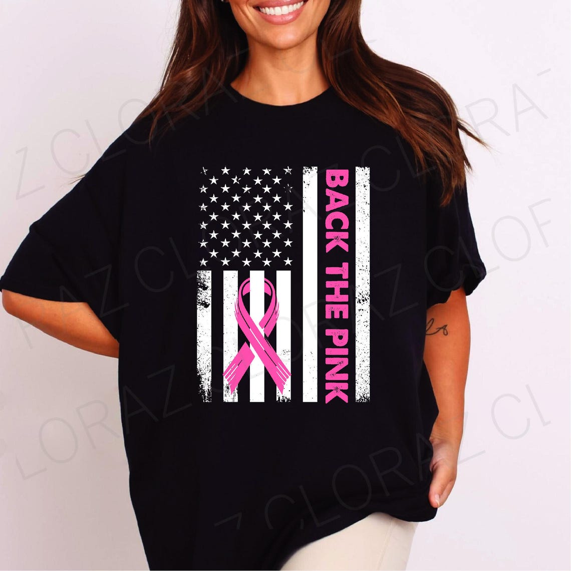 Back the Pink American Flag Svg, Fight Breast Cancer Svg, Breast-cancer ...