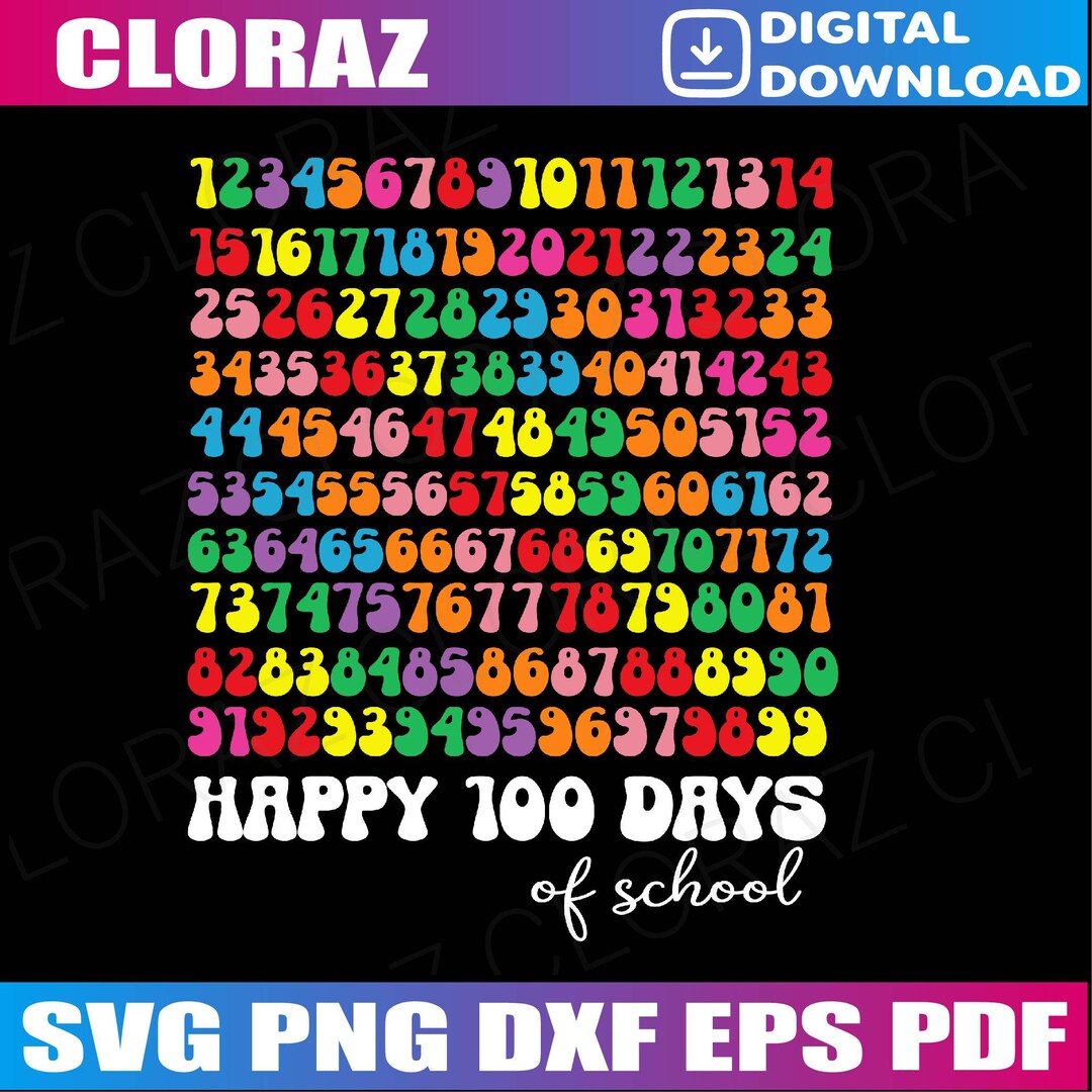 100th Day of School Teacher Kids 100 Days Math Numbers Svg, 100 Days of ...