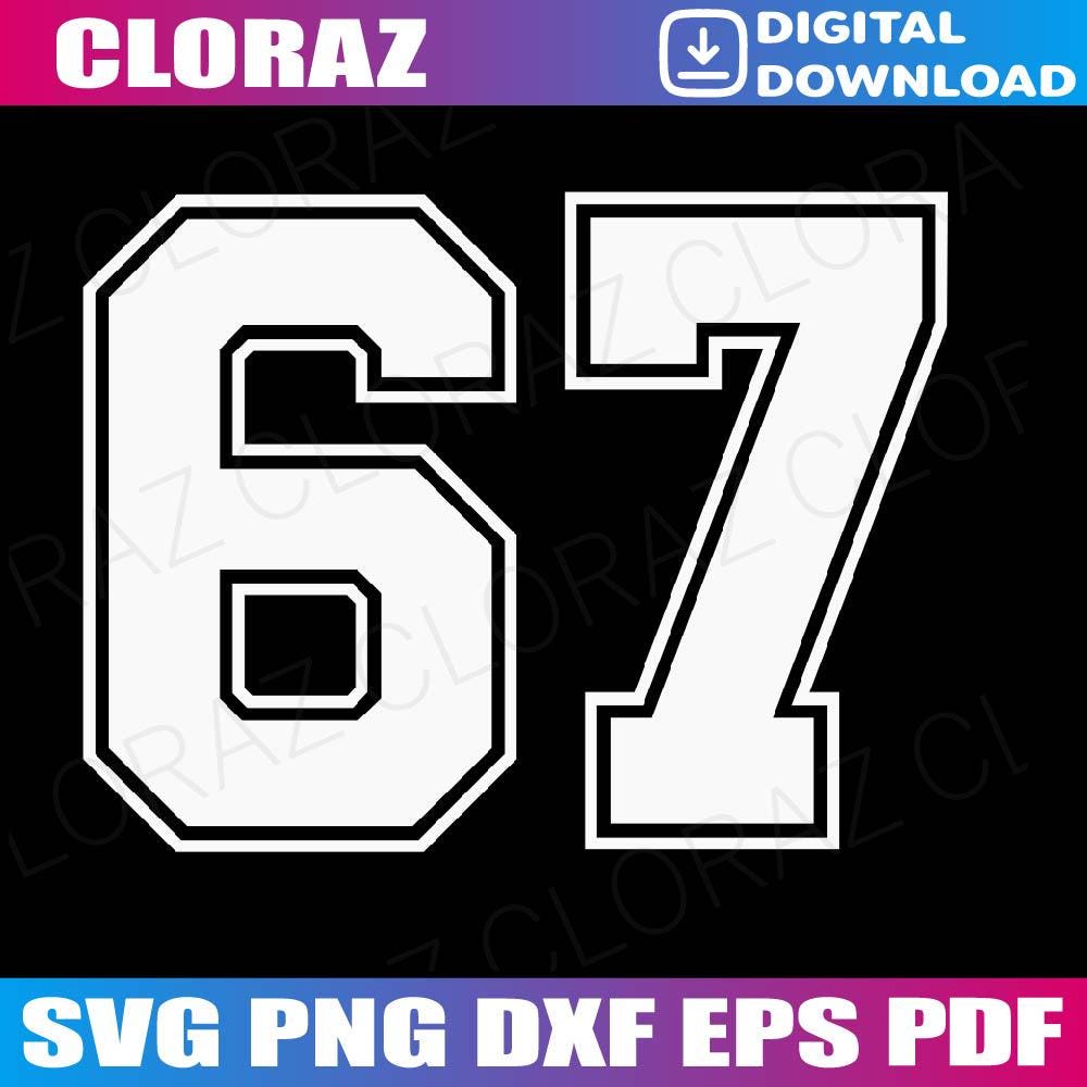 Number 67 Numbered Uniform Sports Jersey Team 67th Birthday Svg, 67 SVG ...
