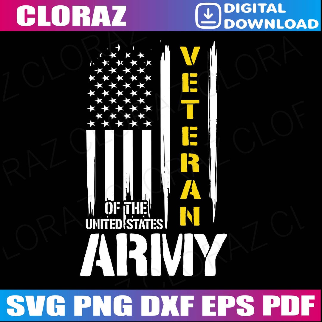 Veteran of the United States Army Svg, USA Military Svg, Army Svg ...