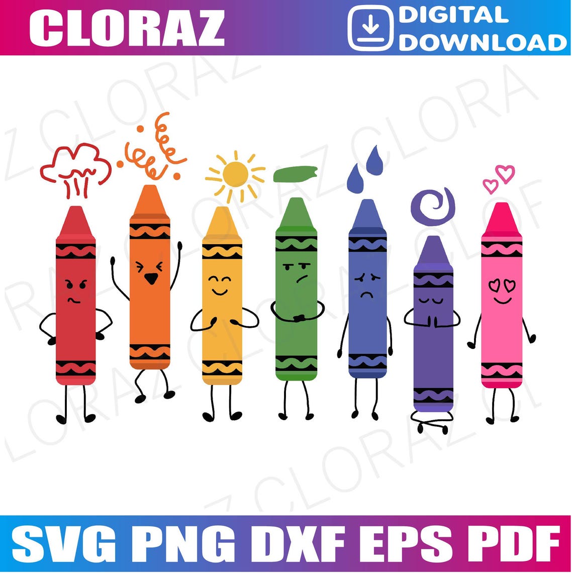 Womens Fashionable Crayon Mood Color Crayons Teacher Life Svg, Girly ...