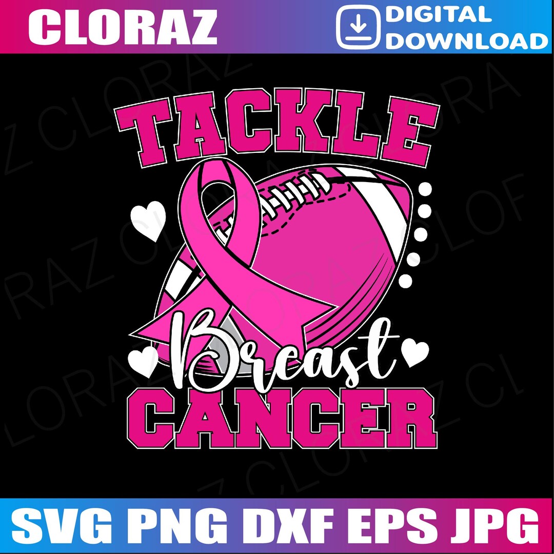 Tackle Breast Cancer Football Svg, Breast-cancer-awareness SVG Designs ...