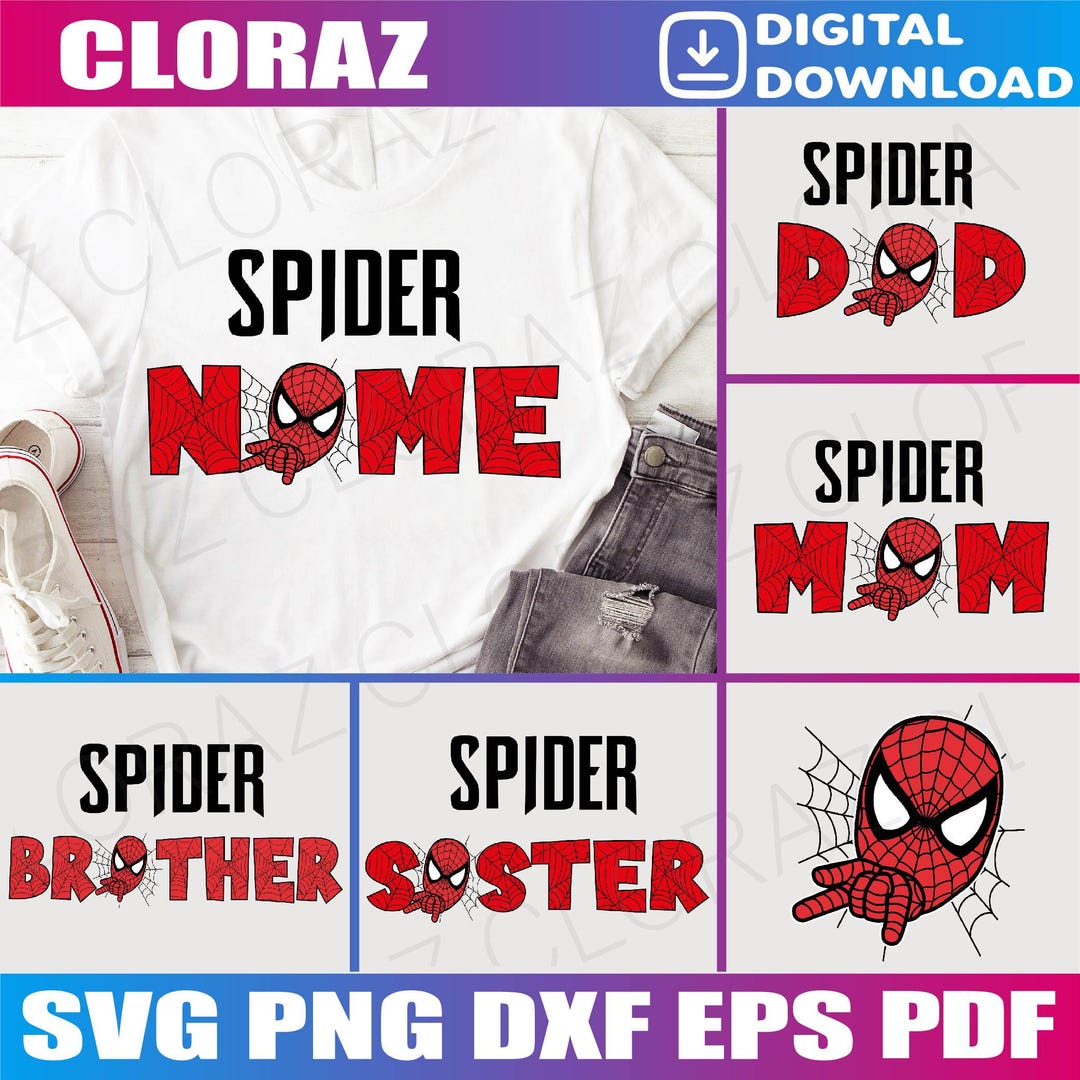 Custom Family Spider Svg, Spider Dad, Spider Mom Svg, Family Matching ...