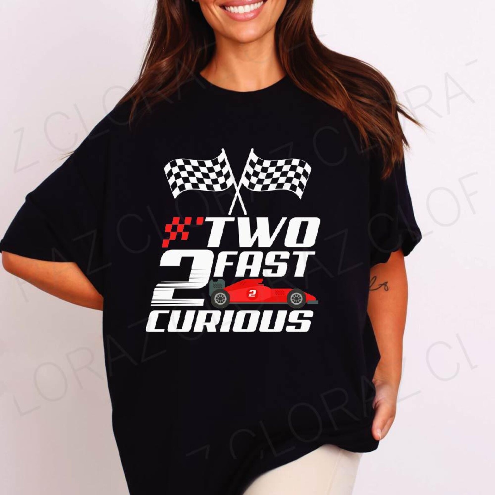 Two Fast 2 Curious Race Car 2nd Birthday Toddler Boy Girl Svg, Two Fast ...