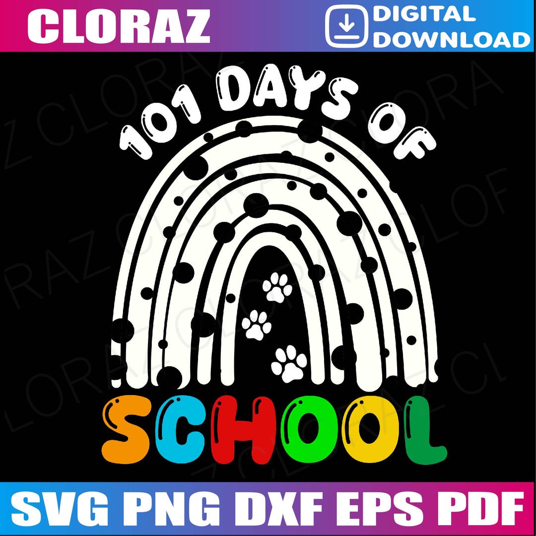 101 Days of School Today 101 Days Smarter Dalmatian Lovers Svg, 101 ...