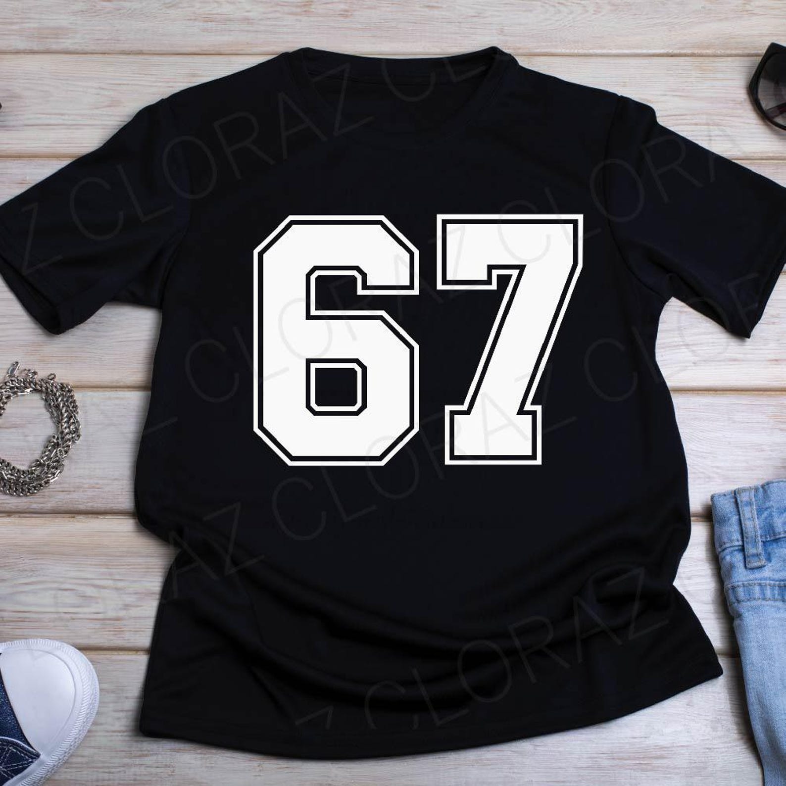 Number 67 Numbered Uniform Sports Jersey Team 67th Birthday Svg, 67 SVG ...