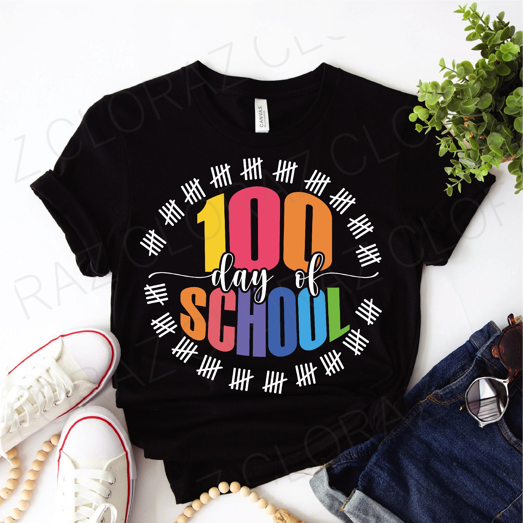 100 Days of School SVG, Rainbow Color Svg, 100 Days of School Svg, Back ...