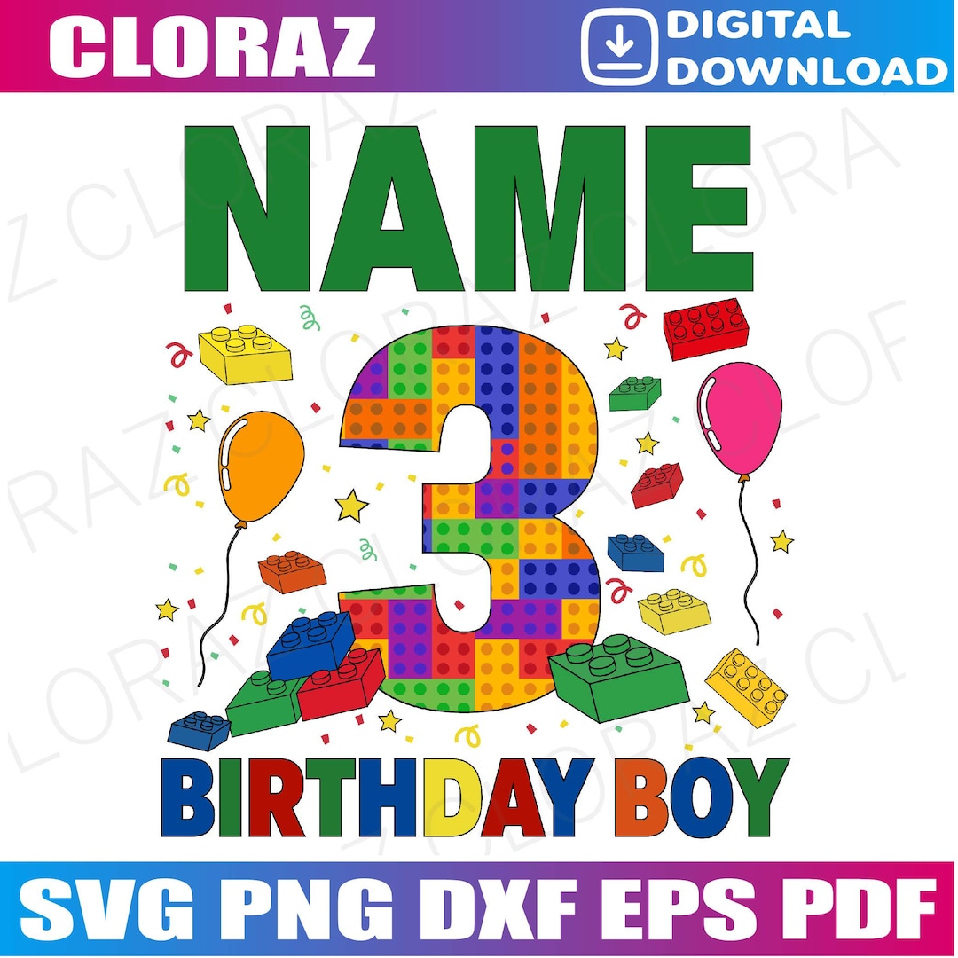 Building Block Birthday Girl Svg,custom Birthday Buiding Svg,building ...