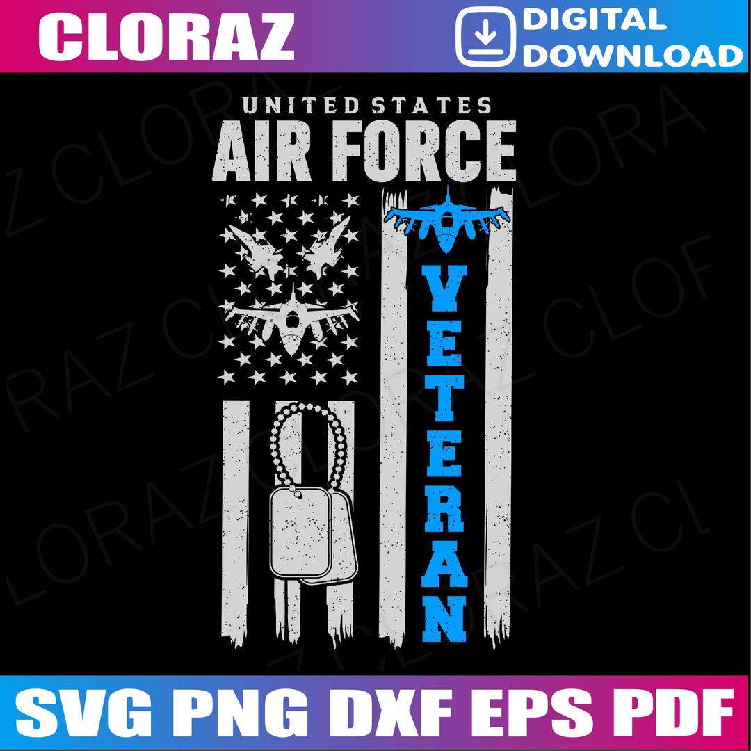Veteran of the US Air Force USA Flag Veterans Svg, 4th of July ...