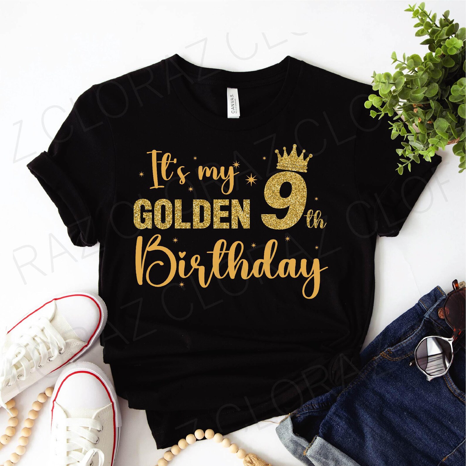 It's My 9th Golden Birthday 9 Year Old Bday Kids Born 2015 Svg, It's My ...