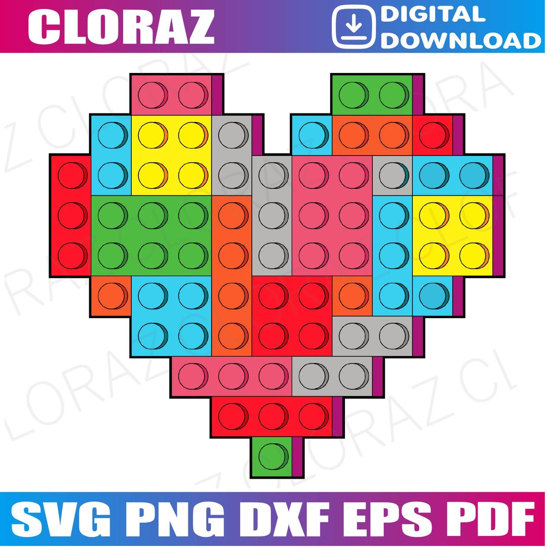 Master Builder Block Brick Building Heart Valentines Day Boy Svg ...