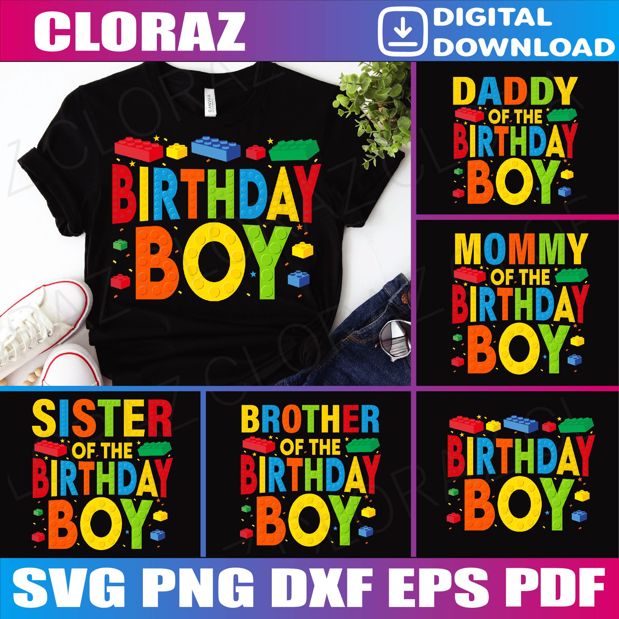 Bundle Family of the Birthday Boy Building Block Birthday Svg, Family of the Birthday Boy Svg ...