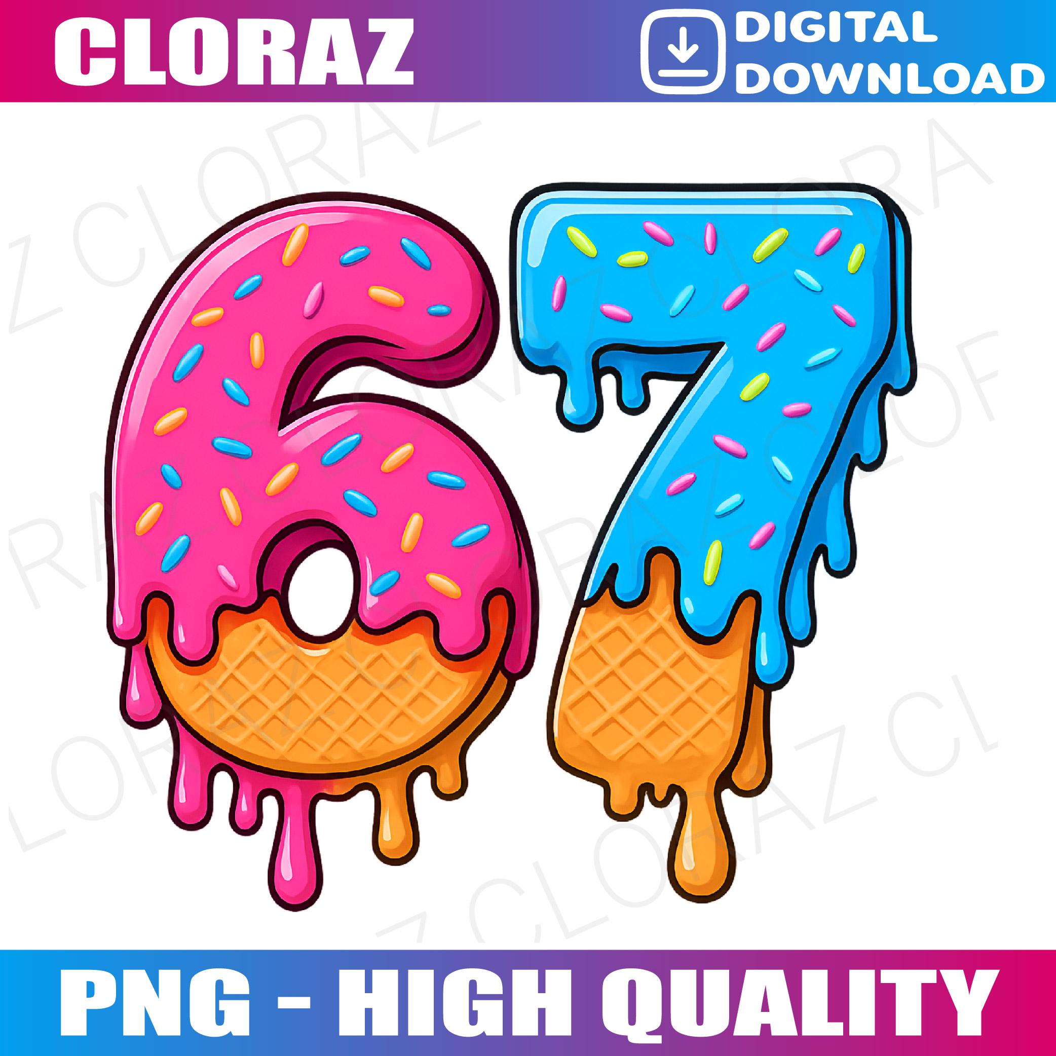 67 Ice Cream 67 Meme Funny Six Seven Gen Alpha Png, Funny Meme Humor ...