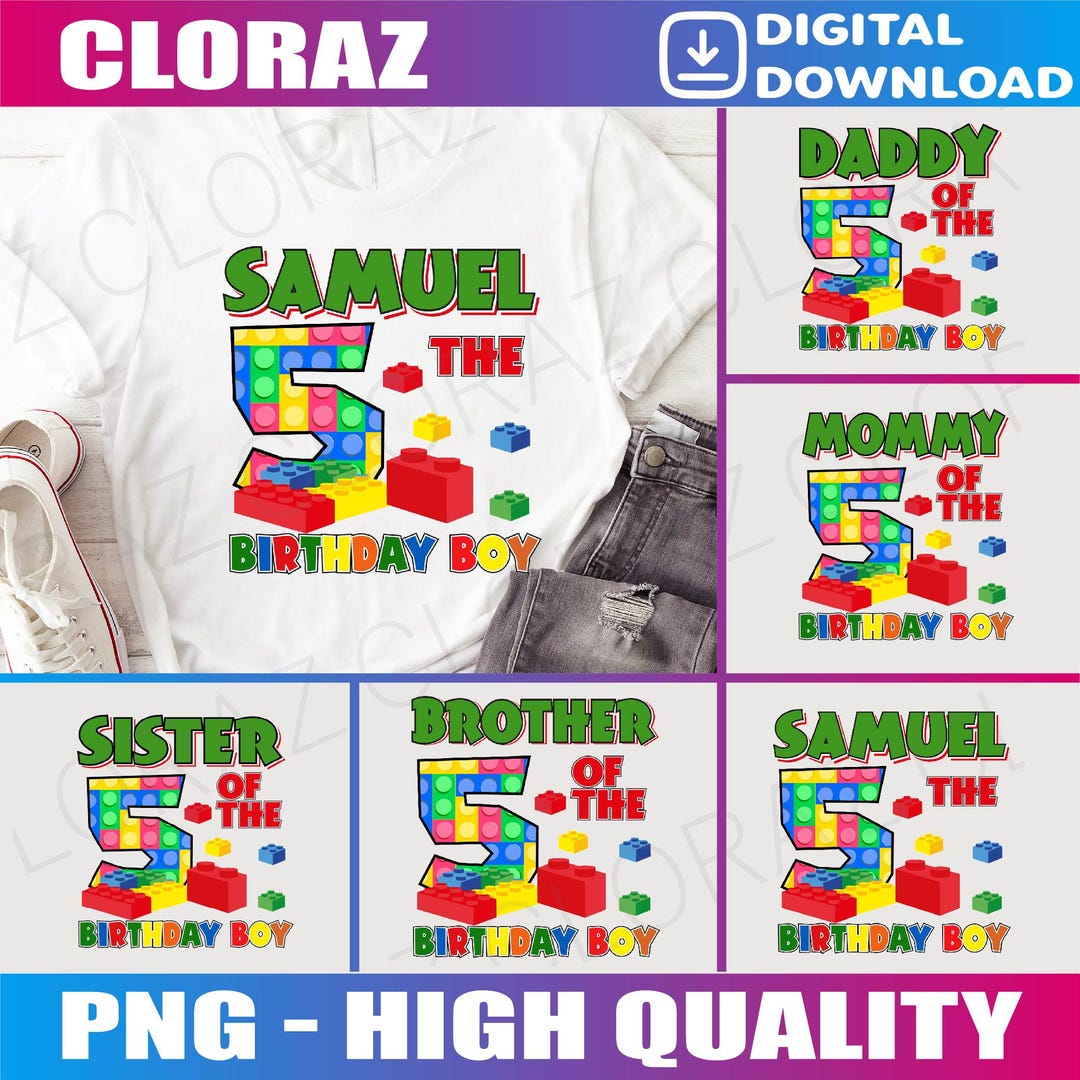 Family Building Block Birthday Boy Girl Svg,custom Birthday Buiding Svg ...