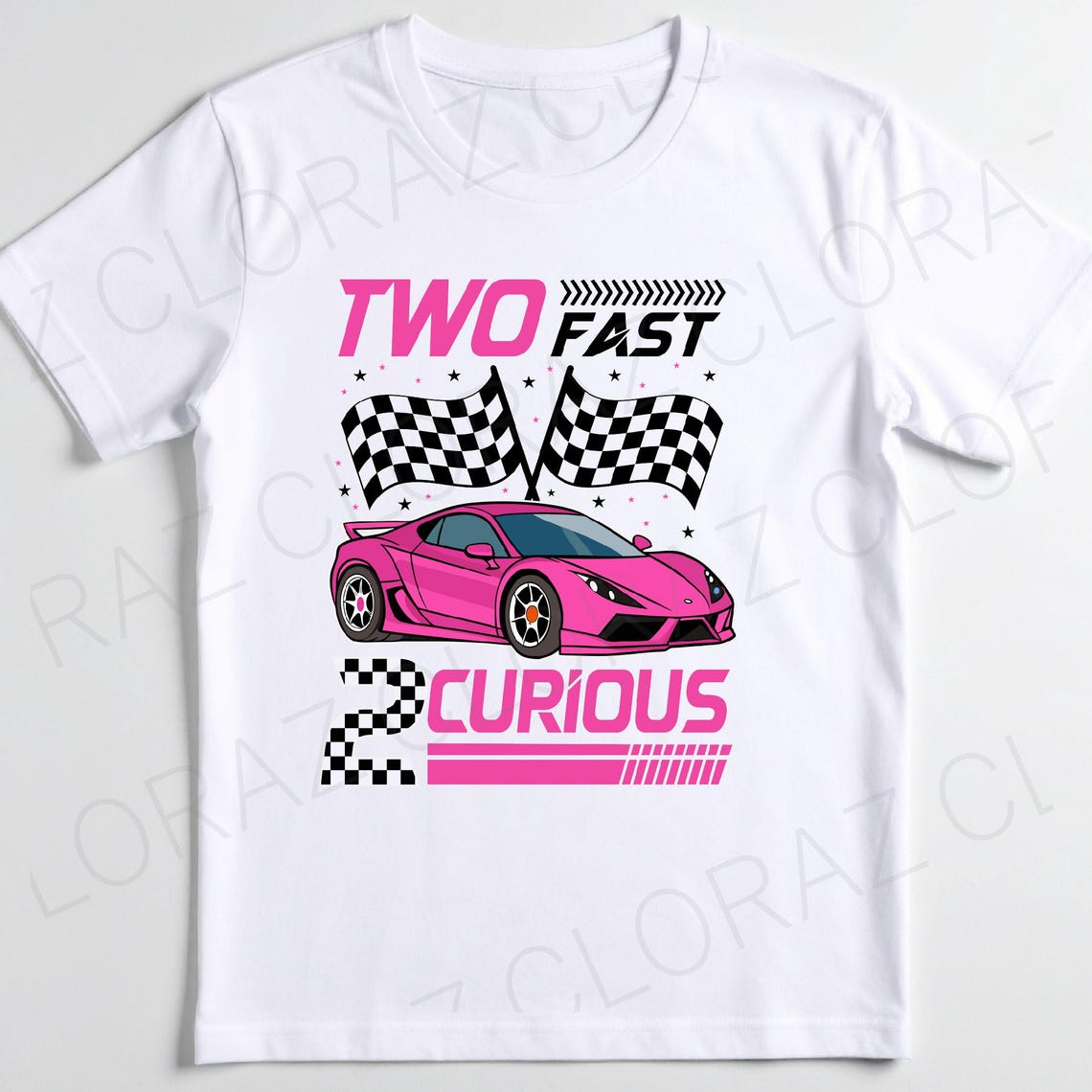 Girl Race Car Birthday Decorations Two Fast 2 Curious 2nd Svg, Pink Car ...