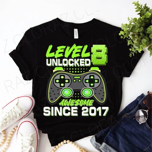 8th Birthday Boy Level 8 Gamer 8 Year Video Game Party Svg, Level 8 ...