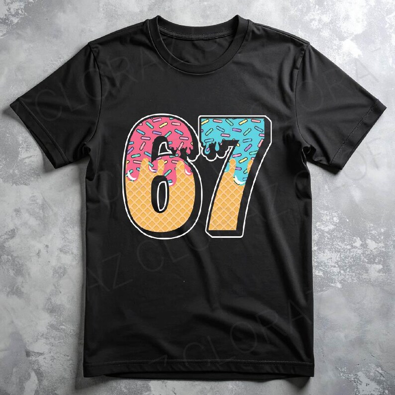 67 Ice Cream Drip Meme Funny Six Seven Gen Alpha Slang Svg, Six Seven ...