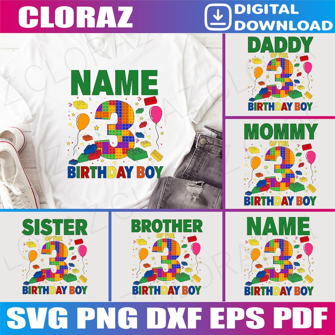 Family Building Block Birthday Boy Svg,custom Birthday Buiding Svg ...
