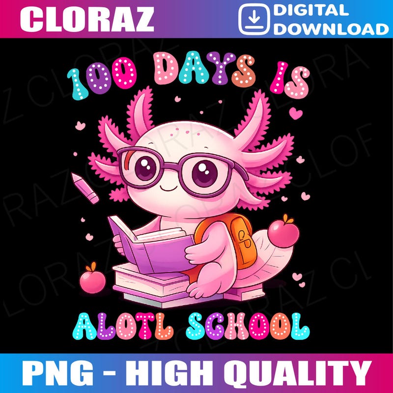 Axolotl 100 Days Shirt - Etsy UK