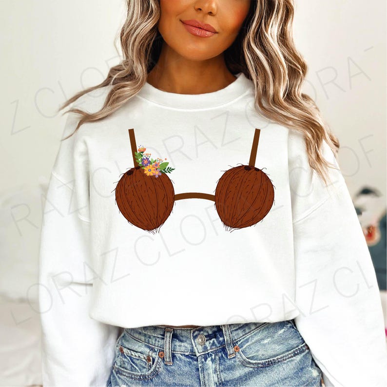 Summer Coconut Bra Halloween Costume Coconut Flowers Bra Svg, Coconut ...