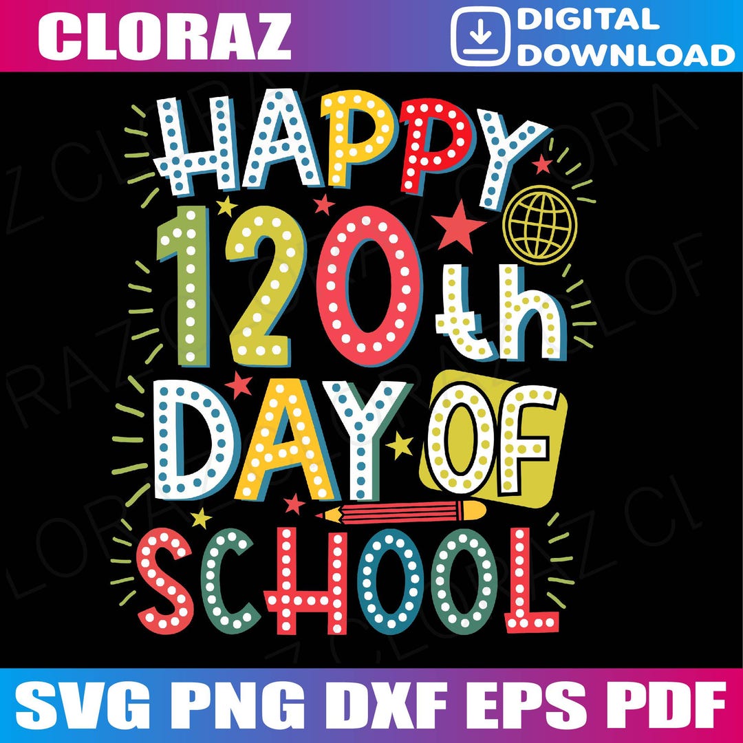 Happy 120th Day of School 120 Days of School Teacher Student Svg, 120th ...