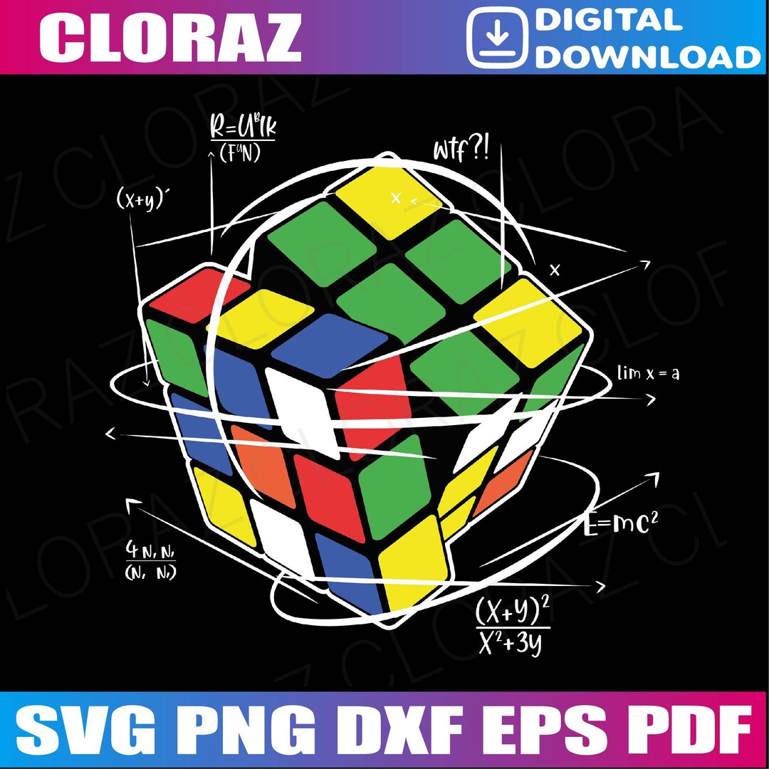 Cool Rubik Rubix Rubics Player Cube Vintage Color Math Lover Svg ...