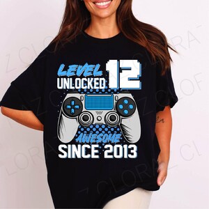 12th Birthday Boy Level 12 Gamer 12 Year Video Game Party Svg, Awesome ...