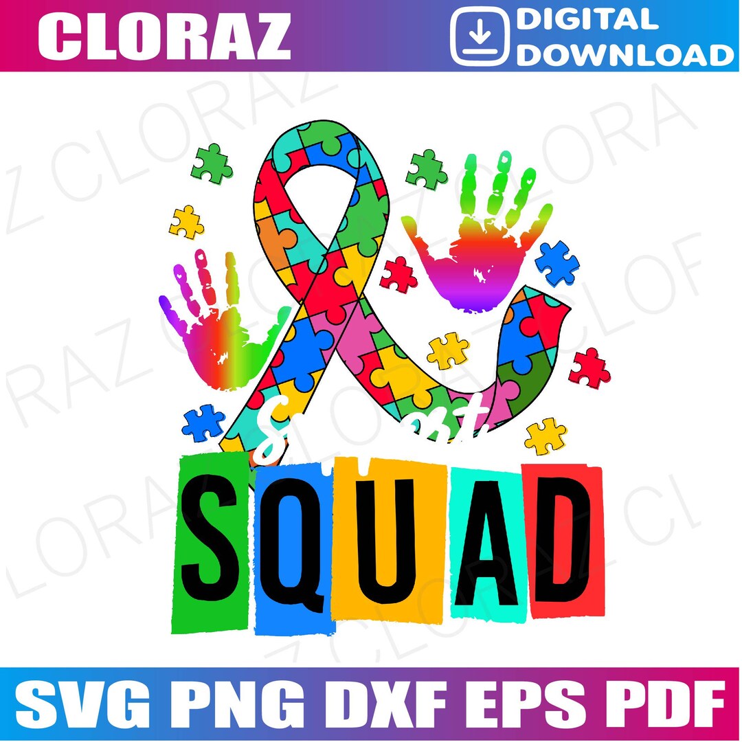 Autism Awareness Autism Support Squad Svg, Autism Svg, Autism Awareness ...