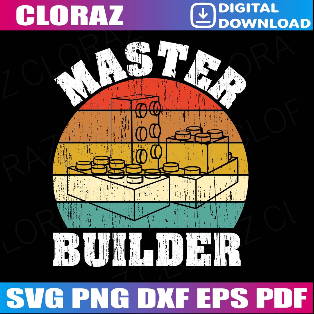 Master Builder Kids Building Blocks Brick Toy Master Builder Svg ...