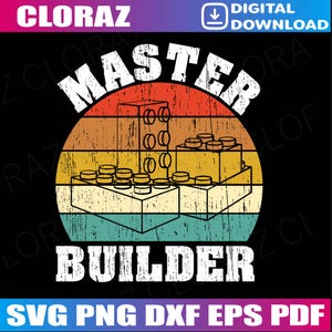 Master Builder Kids Building Blocks Brick Toy Master Builder Svg ...