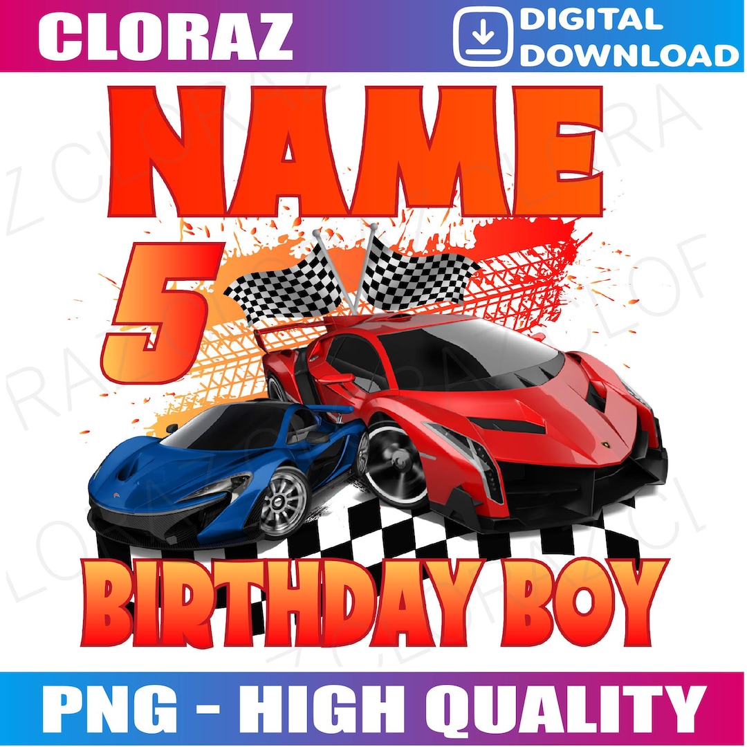 Race Cars Birthday Png, Cars Theme Png, Birthday Party Matching Race ...