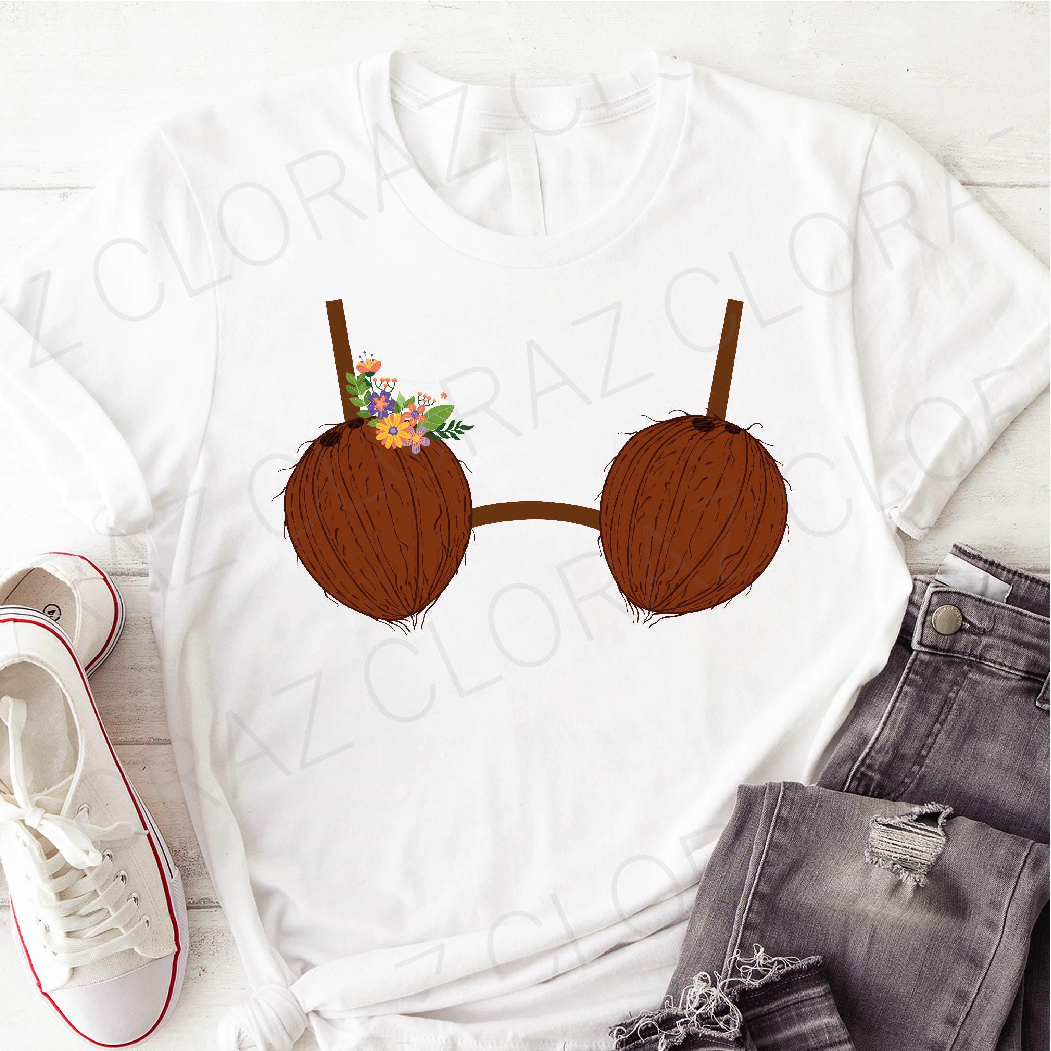 Summer Coconut Bra Halloween Costume Coconut Flowers Bra Svg, Coconut ...