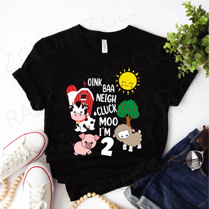 Oink Baa Neigh Cluck Moo I Am 2 Svg, Farm Animal Birthday Party, Svg ...