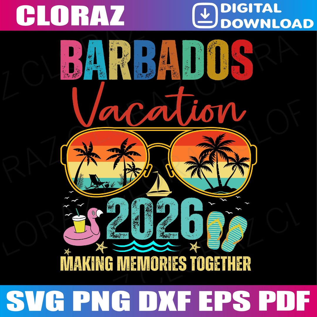 Retro Barbados Vacation 2026 Memories Matching Group Trip Svg, Retro ...